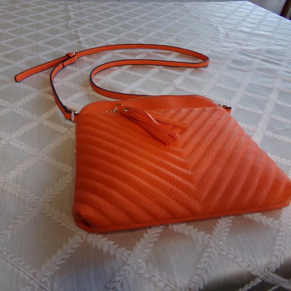 Bags | Orange Crossbody Purse | Poshmark
